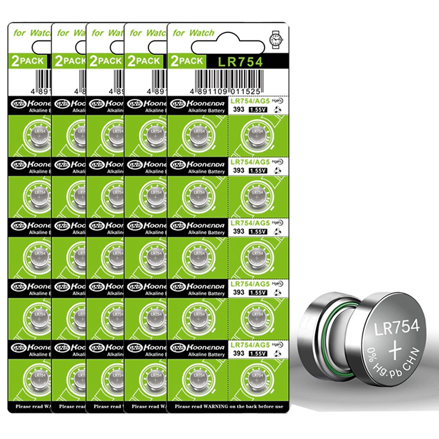 50PCS AG5 Button Cell Battery,LR754 393A SR48 AG5 Alkailine Coin Batteries for Misfit Ray, Laser Bore Sight, Hearing Aid, Fitness Tracker,Watch,AR Light,Digital Callipers