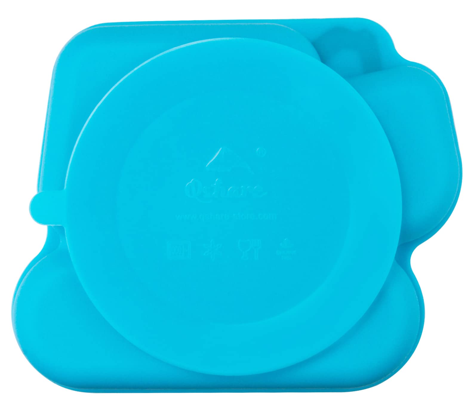Baby Plate Silicone Divided, Suction Toddler Plates Dishes for Toddler Kids Self Feeding, BPA Free, Microwave & Dishwasher Safe (Bue)