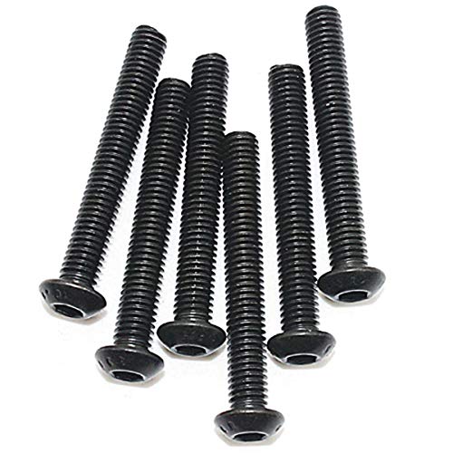 25pcs M6-1.0 x 40mm Round Cup Hexagon Socket Screws10.9 Grade Alloy Steel, Oxidized Black Surface TreatmentăFull Thread, Allen Socket Drive (Size: M6x40)