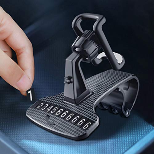 Garneck Car Dashboard Phone Stand 360°Rotate Car Cell Phone Mount Phone Holder Phone Bracket Clip Navigator Rack Car Parking Sign Holder for Car Vehicle (Black)
