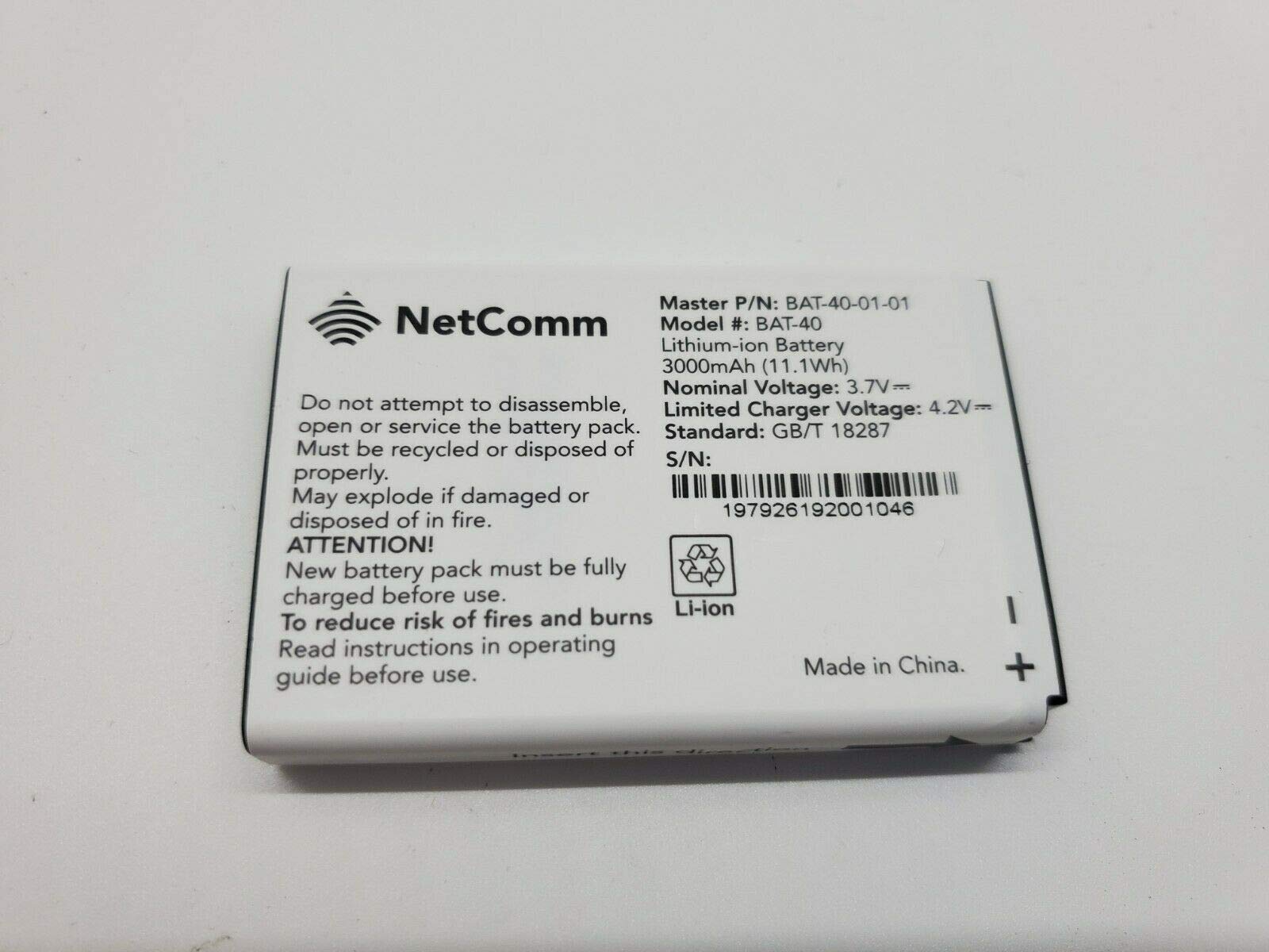 3000mAh OEM Replacement Battery, Compatible with NetComm Wi-Fi Access Home Based Router AT&T IFWA-40