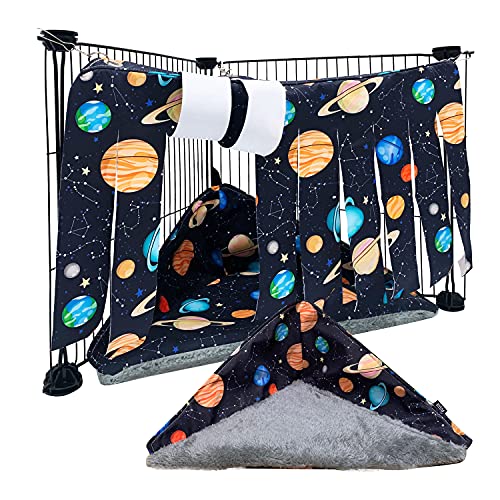 FULUE Guinea Pig Corner Hideout Hammock and Bed,Ferret Corner Hammock and Bed Cave Cozy for Guinea Pig Ferret Chinchilla Rats for Playpen C&C Cage Midwes Cage
