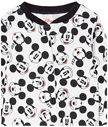Amazon Essentials Disney | Marvel | Star Wars Unisex Babies' Snug-Fit Cotton Footed Pajamas, Pack of 2, Mickey Moods - Footed Sleeper, 18 Months