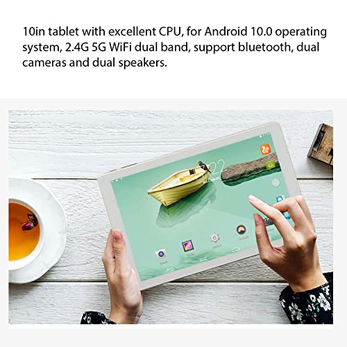 10in Tablet, Kids Tablet 5G WiFi Dual Band 10in Screen 32G Memory, Toddler Tablet for Video 100‑240V (US Plug)