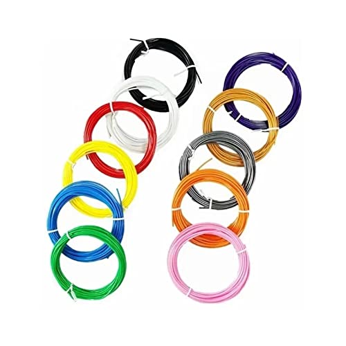 10 Colors 1.75mm PCL 3D Printer Filament Refills Low Heating for 3D Printer Pen 16.4ft Per Color