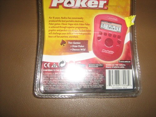 2006 Mattel, Inc. Radica Pocket Poker Draw Poker & Deuces Wild LCD Handheld #17008
