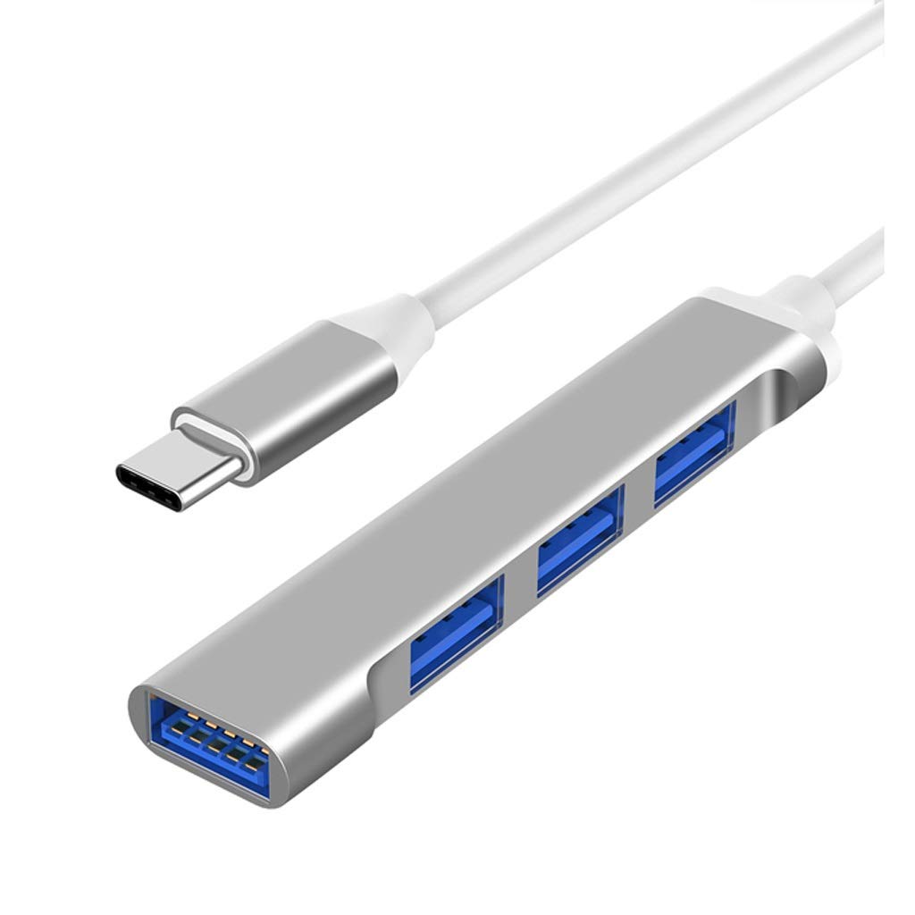 CUJUX 4 in 1 HUB Type-C to USB 3.0 HUB Docking Station Hub 5GBPS Fast Speed Transmitter USB Type C Adapter (Color : Silver)