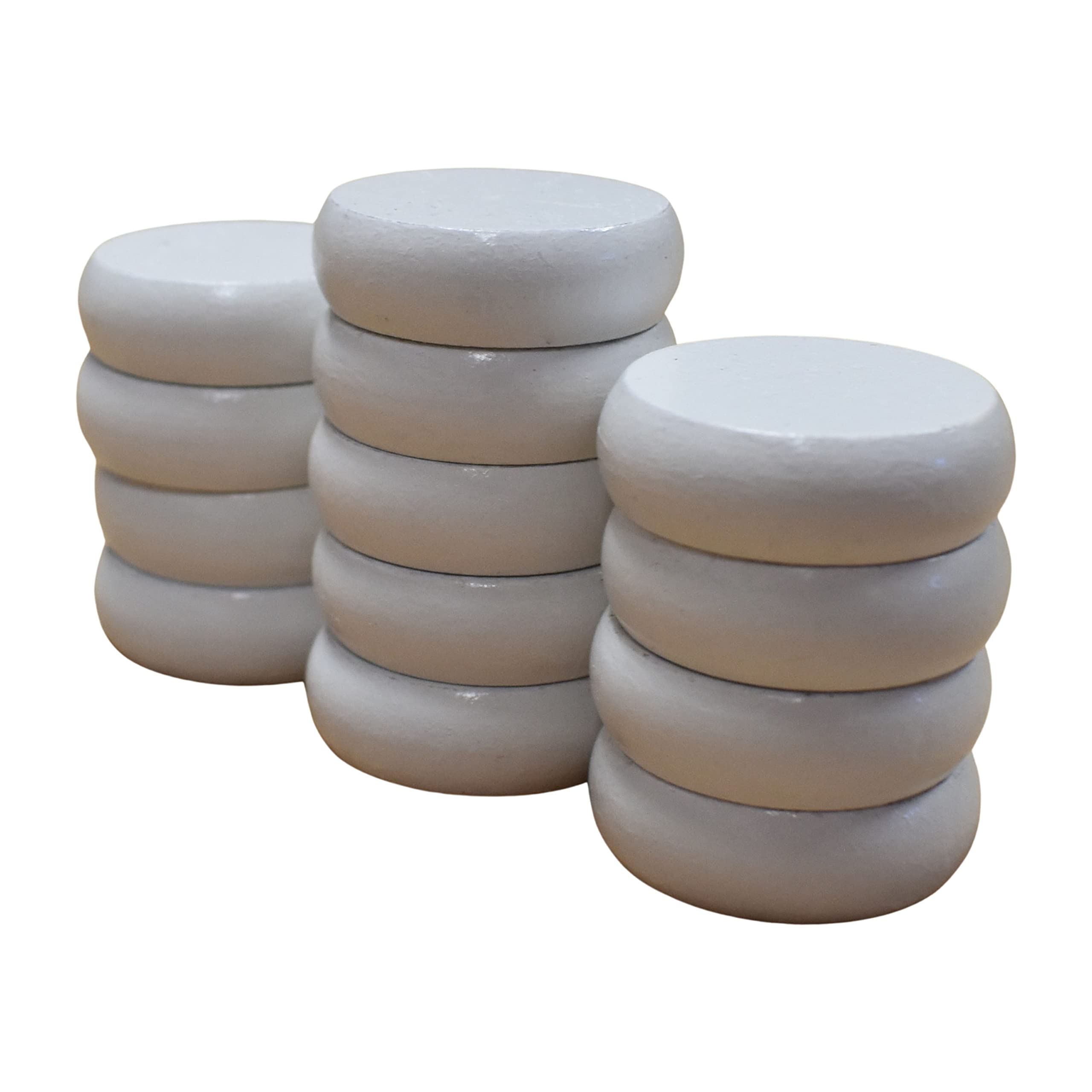 26 Natural and White Crokinole Discs with a Velvet Pouch (Mini Discs - 1 3/32 Inch Diameter (2.8cm))