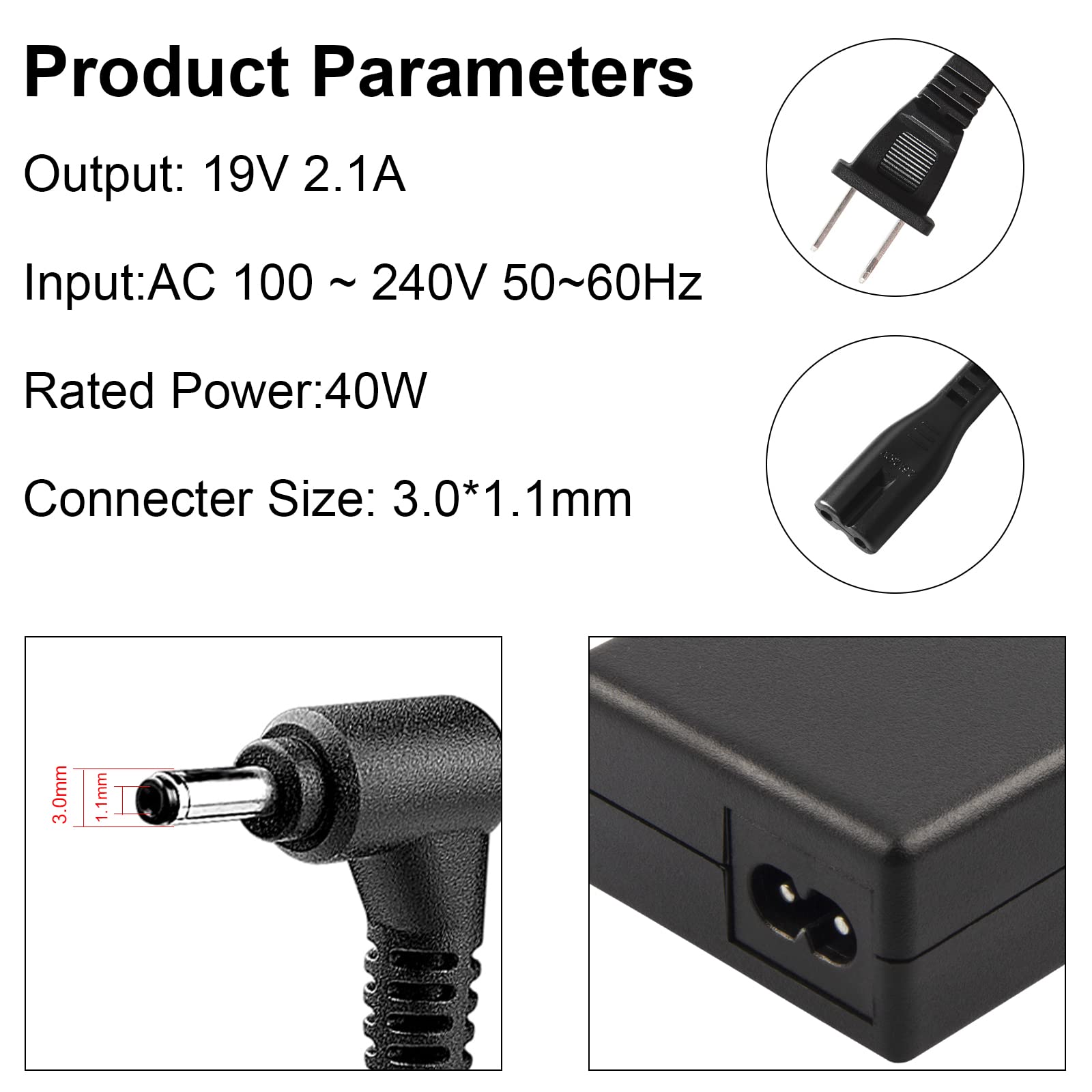 40W AC Charger for Samsung Galaxy View SM-T670 T677 18.4inches Tablet