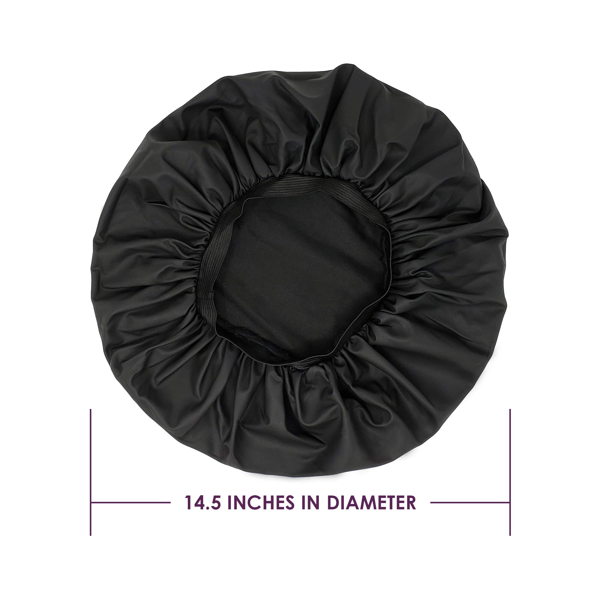 Reusable Oil Proof Nightcap Hair Care Protector Cover Bonnet for Sleeping and Shower Cap, Leakproof, Waterproof Outer Layer, Extra Large to Accomodate for Long Hair with Comfort Elastic Band