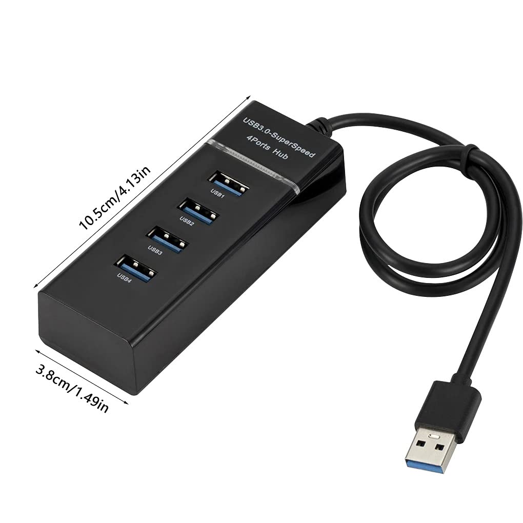 CUJUX USB3.0 Extender Multi-Port USB 1 to 4 Cable Adapter Laptop Hub Docking Station 4-Port Hub with 5Gbps Data Transmission Speed (Color : White)