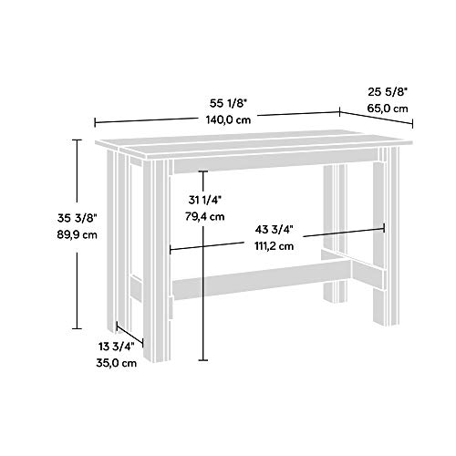 Sauder Boone Mountain Counter Height Dining Table, L: 25.59" x W: 55.12" x H: 35.39", Vintage Oak Finish