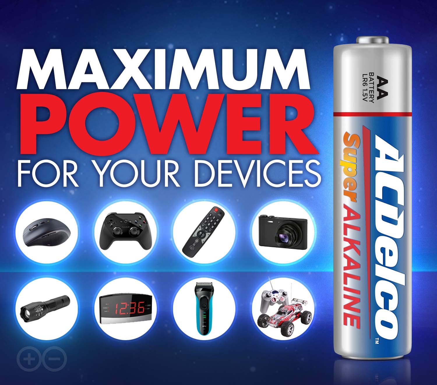ACDelco 120-Count AAA and AA Batteries | Maximum Power Super Alkaline Battery | 10-Year Shelf Life
