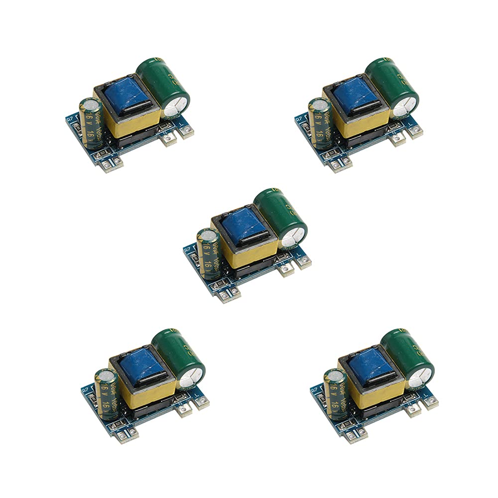 Acxico 5Pcs 12V 300mA Board Module Mini AC-DC 110V 120V 220V 230V to 5V 12V Converter Board Module Power Supply