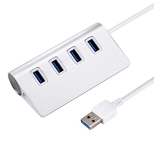 WJCCY One Drag Four Splitter Portable USB Splitter ,USB 3.0 4-Port Multi Hub Splitter Aluminum Adapter