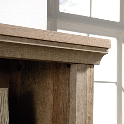Sauder Miscellaneous Bookcase with Doors, L: 35.28" x W: 13.23" x H: 69.76", Lintel Oak finish