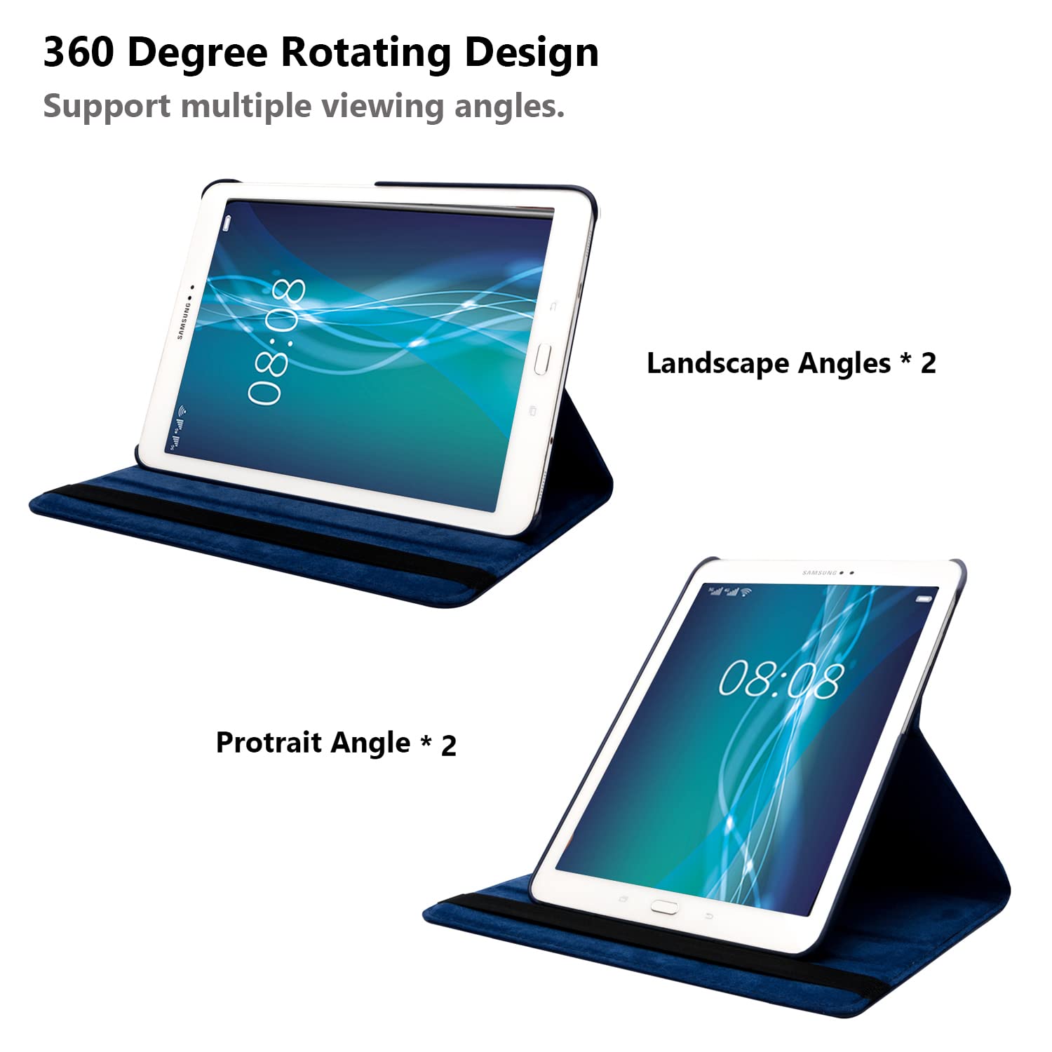 Case for Samsung Galaxy Tab A 7.0 inch 2016 Tablet (SM-T280 SM-T285),360 Degree Rotating Stand Case Full Protective Cover,with Stylus Pen,Screen Film (Deep Blue)