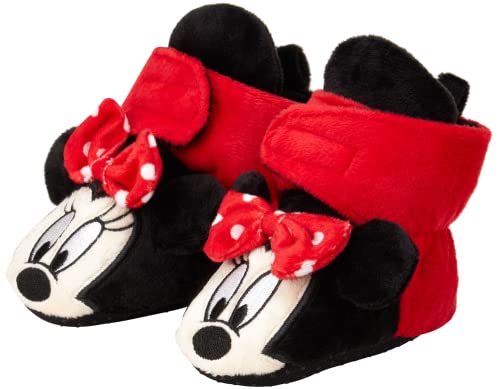 Disney Baby Girls' Minnie Mouse Booties - Soft Fleece Slipper Socks (Newborn/Infant), Size 12-18 Months, Minnie