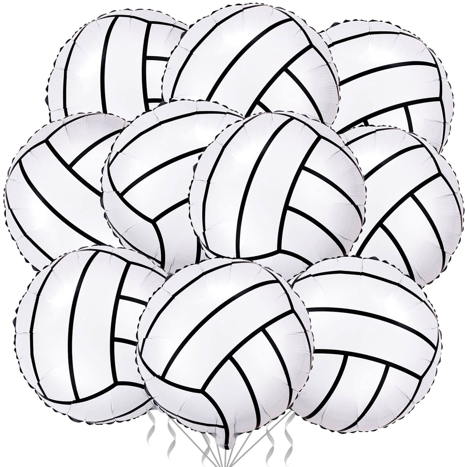 10 Pack 18 Inch Volleyball Foil Balloons Helium Metallic Mylar Balloons for Birthday Party Sports Theme World Cup Party Decorations