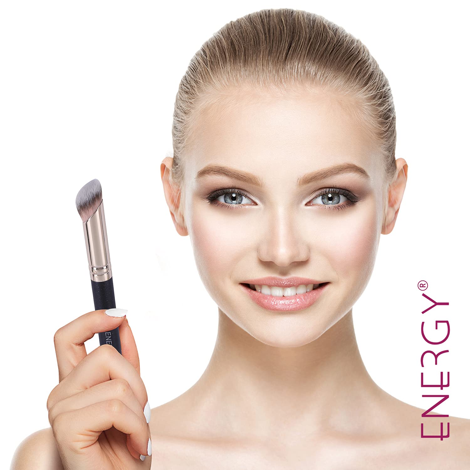 ENERGY Kabuki Foundation Brush for Liquid Makeup Professional Makeup Brush Concealer Brush Blusher Brush Bronzer Travel Buffing Contour Stippling Face Blush Concealer Liquid Blending Brushes