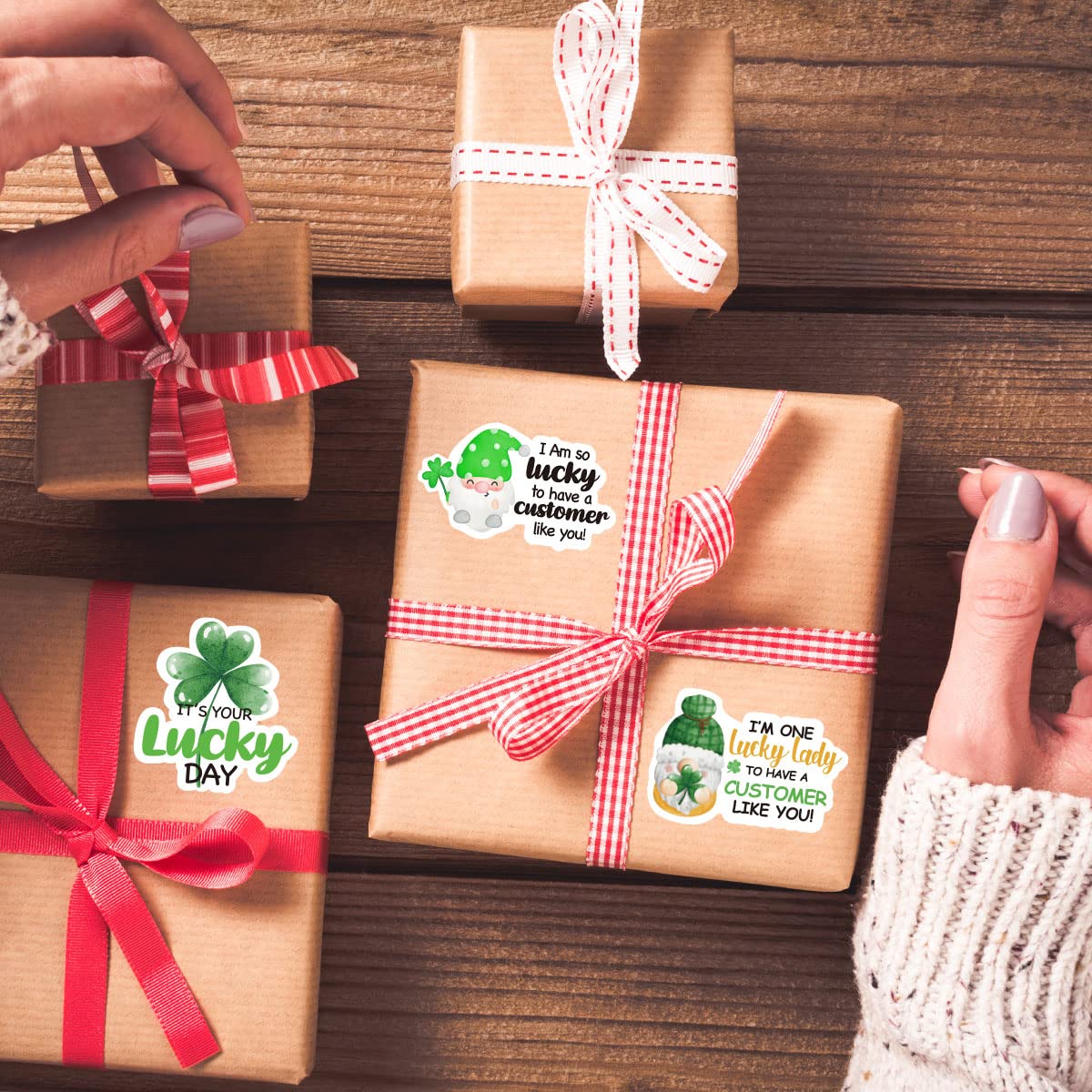 240 PCS Lucky Mail Patrick's Day Stickers,Cute Small Business Envelopes Stickers for Business Packages/Handmade Goods/Bags,Patrick's Day Theme Small Shop Business Stickers for Envelopes Seals