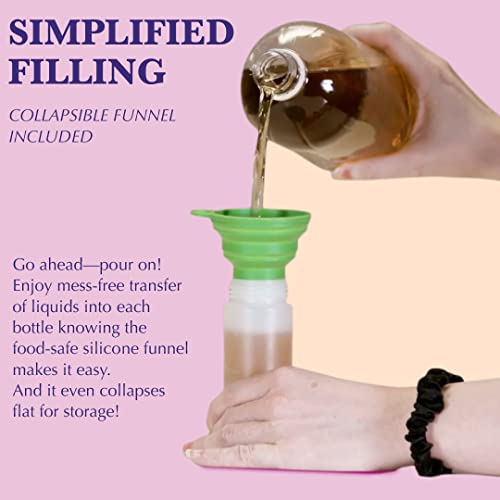 6-pack Premium Plastic Condiment Squeeze Squirt Bottles for Sauces, Paint,Oil, Condiments,Salad Dressings, Arts and Crafts - Food Grade-Includes Funnel, Erasable Marker and Reusable Labels (16 oz)