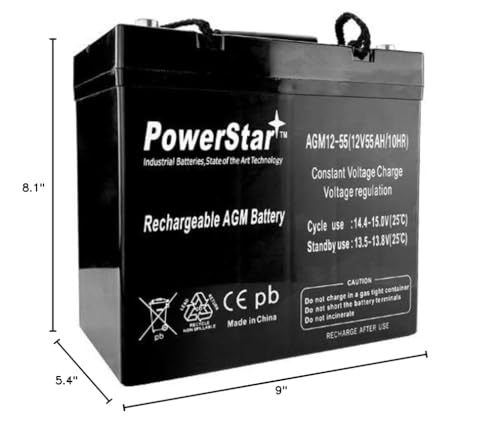 12V 55Ah INVACARE PRONTO M50 M6 M71 M91 M94 R2 R51 LX Battery - 2 Pack