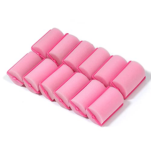 Amzpus 36 Pieces Foam Roller Hair Curler - Flexible Jumbo Foam Sleeping Hair Styling Curlers for Hair Styling, 1.57inch, Pink