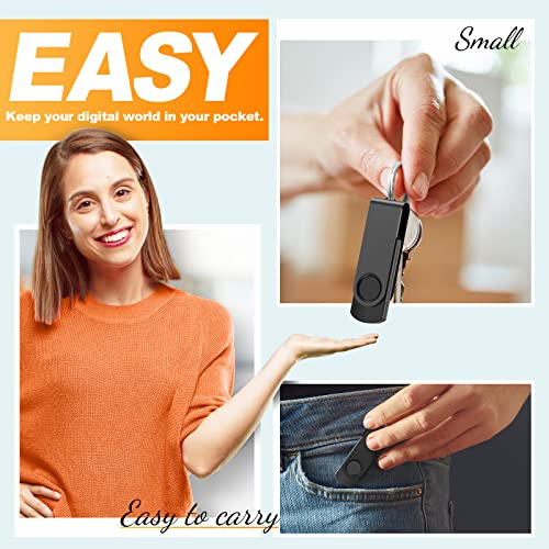 2GB Thumb Drive Bulk Pack of 5 USB 2.0 Flash Drives Value Black Pendrive 2 GB Portable Keychain Zip Drive Metal Memory Stick Multipack Swivel Jump Drive Data Storage as Clients Promotion Item