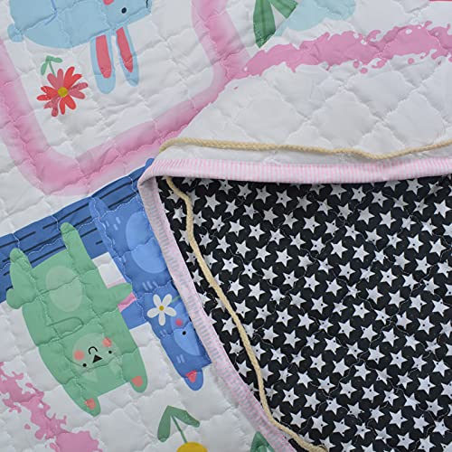 ABREEZE Baby Kids Play Mat Tummy Time Floor Mat Drawstring Toy Bag Foldable Soft and Washable Toys Storage Organizer Children Play Rugs with 59 inches Large Diameter(Pink)