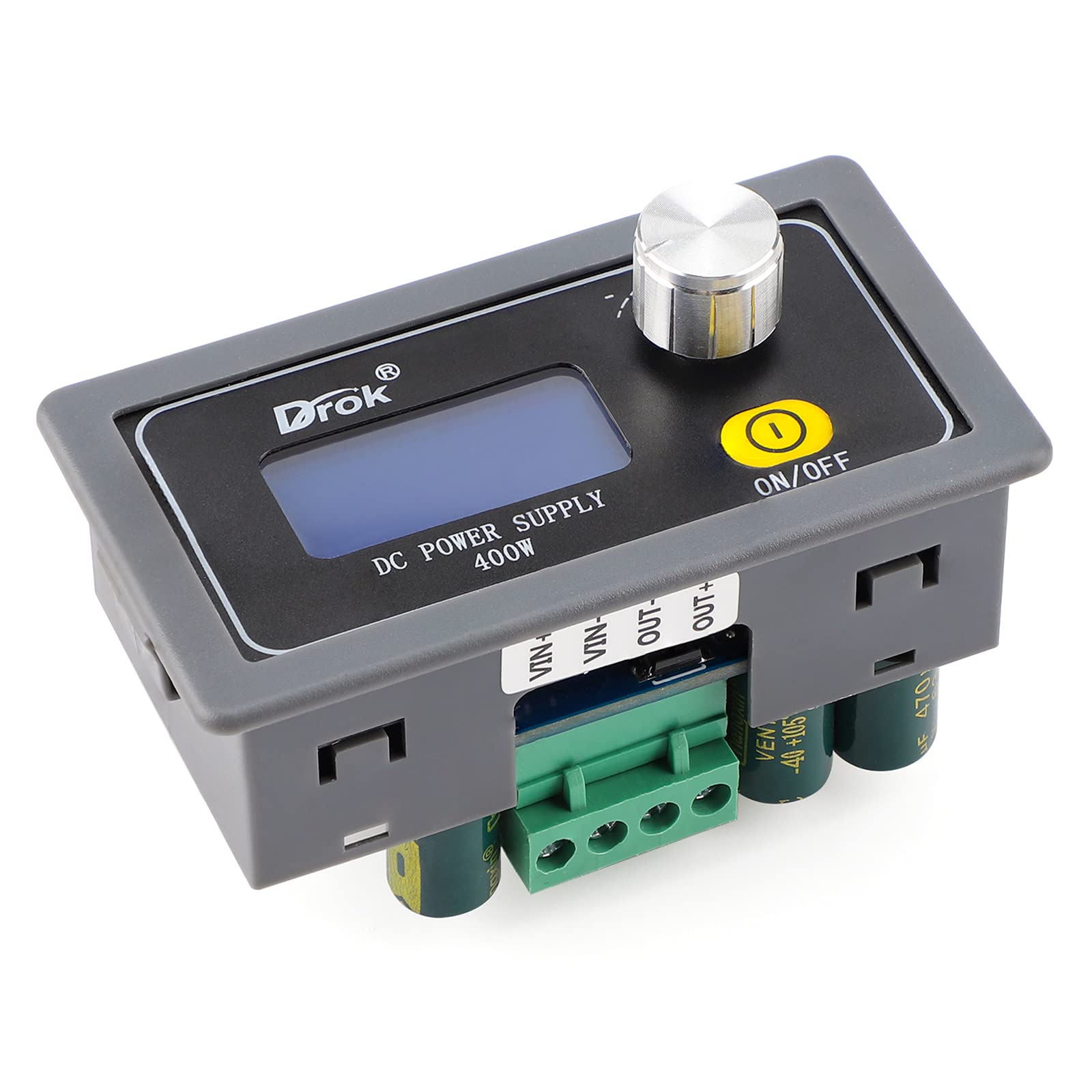 DROK DC Buck Converter, Stepdown Voltage Regulator 6-55V to 0-50V 8A 400W 6V 12V 24V 36V 48V Constant Voltage and Constant Current Buck Module, DC Regulated Power Supply