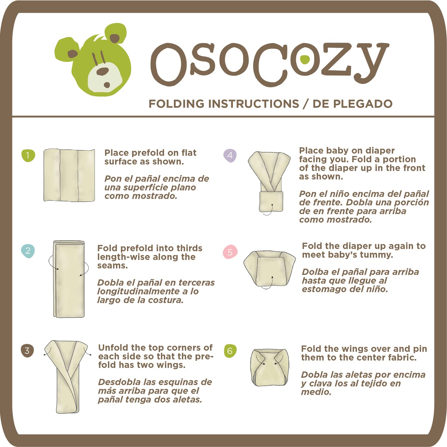 OsoCozy Economy Prefold Cloth Diaper Package - 3 Dozen Infant 4x8x4 Unbleached 100% Cotton Prefold Diapers (7-15 lbs) & 4 One-Size Diaper Covers (2 Jay Feathers and 2 Forest Critters)