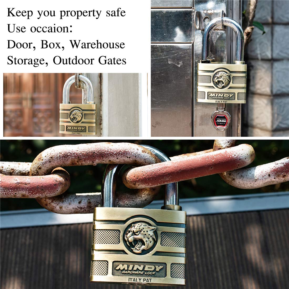 2in Hardened Keyed Hardware Padlock with 4 Special Keys