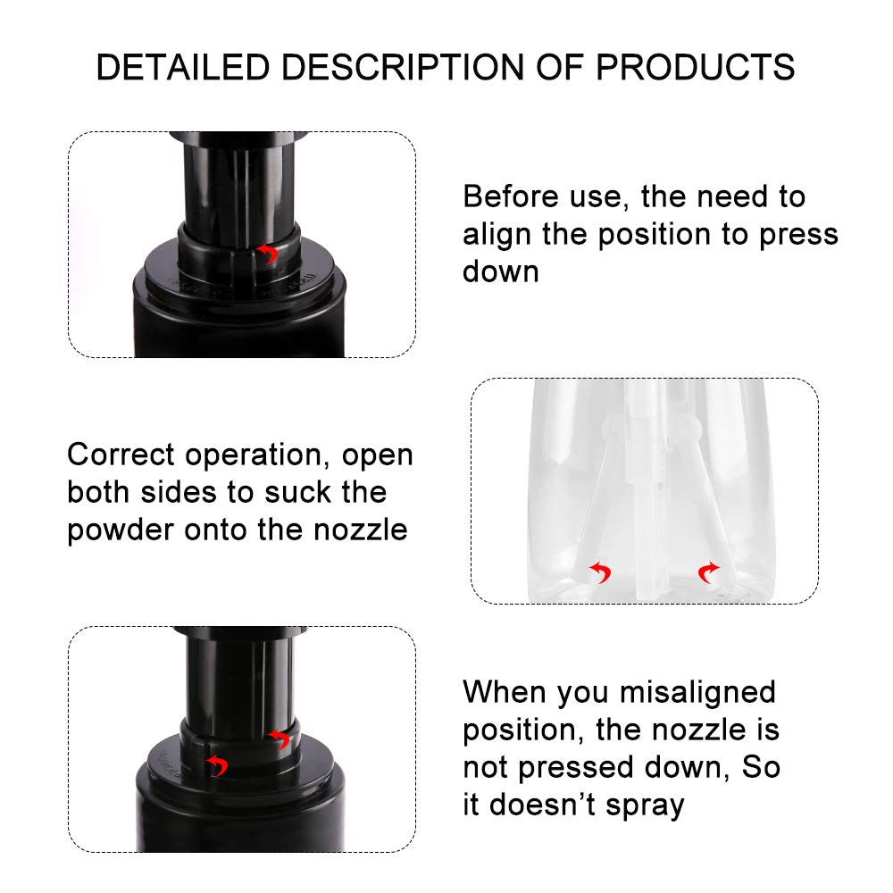 2 Pieces Barber Powder Spray Bottle, Empty Powder Travel Cosmetics Blower, Refillable Hair Fiber Applicator for Hair Salon, Home, Beauty (140ml+140ml)