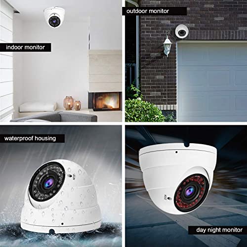 2MP 1080P Analog Security Dome Camera for CCTV Coax Analog DVR System, 100ft IR Night Vision, 2.8-12mm Manual Varifocal Lens, Outdoor, Compatible with Hikvision, Dahua, Lorex, Amcrest Coax DVR