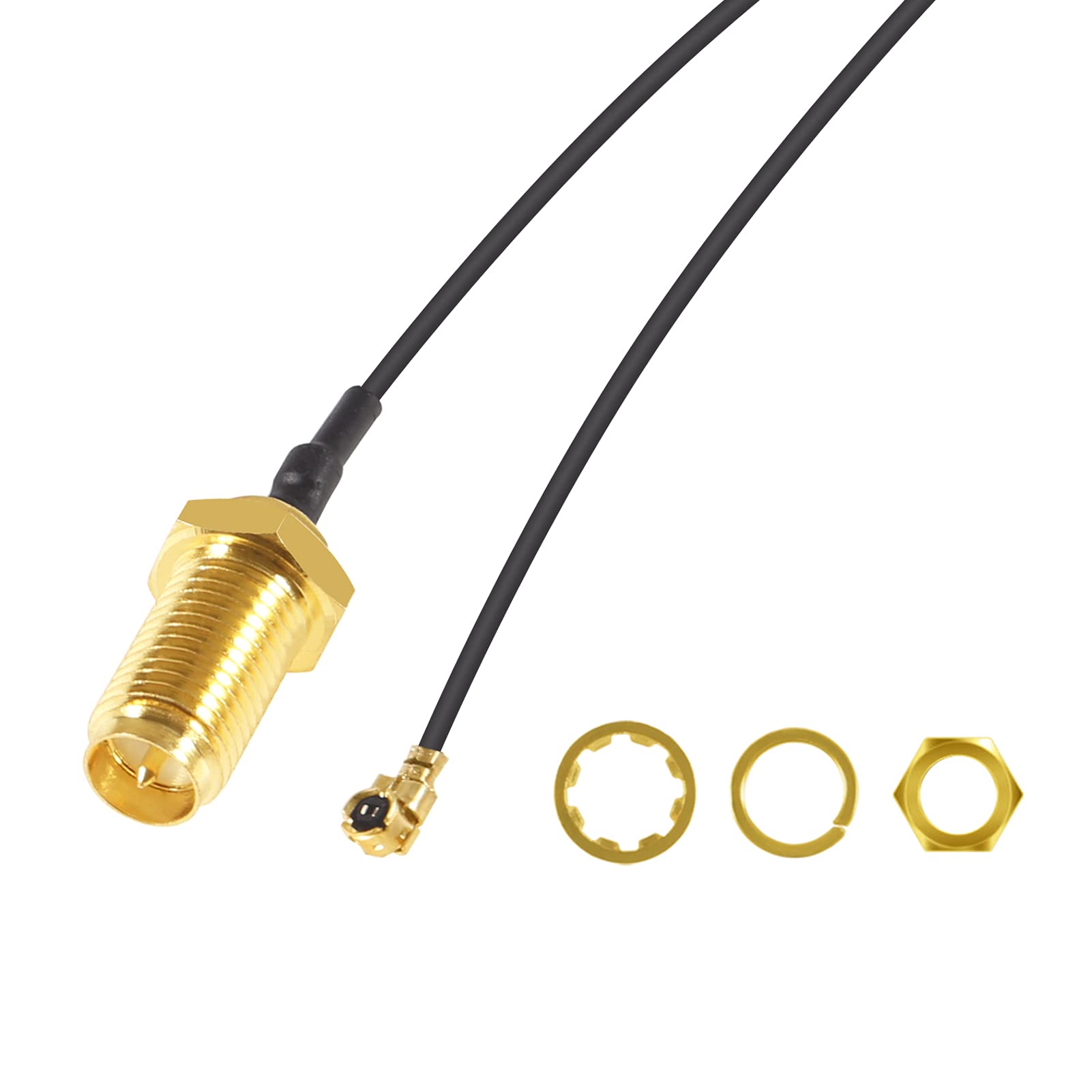 AEDIKO 5pcs IPX IPEX U.FL to RP-SMA Female Pigtail Antenna Bulkhead Mount WiFi Cable 35cm for WiFi Router Network Card Adapter