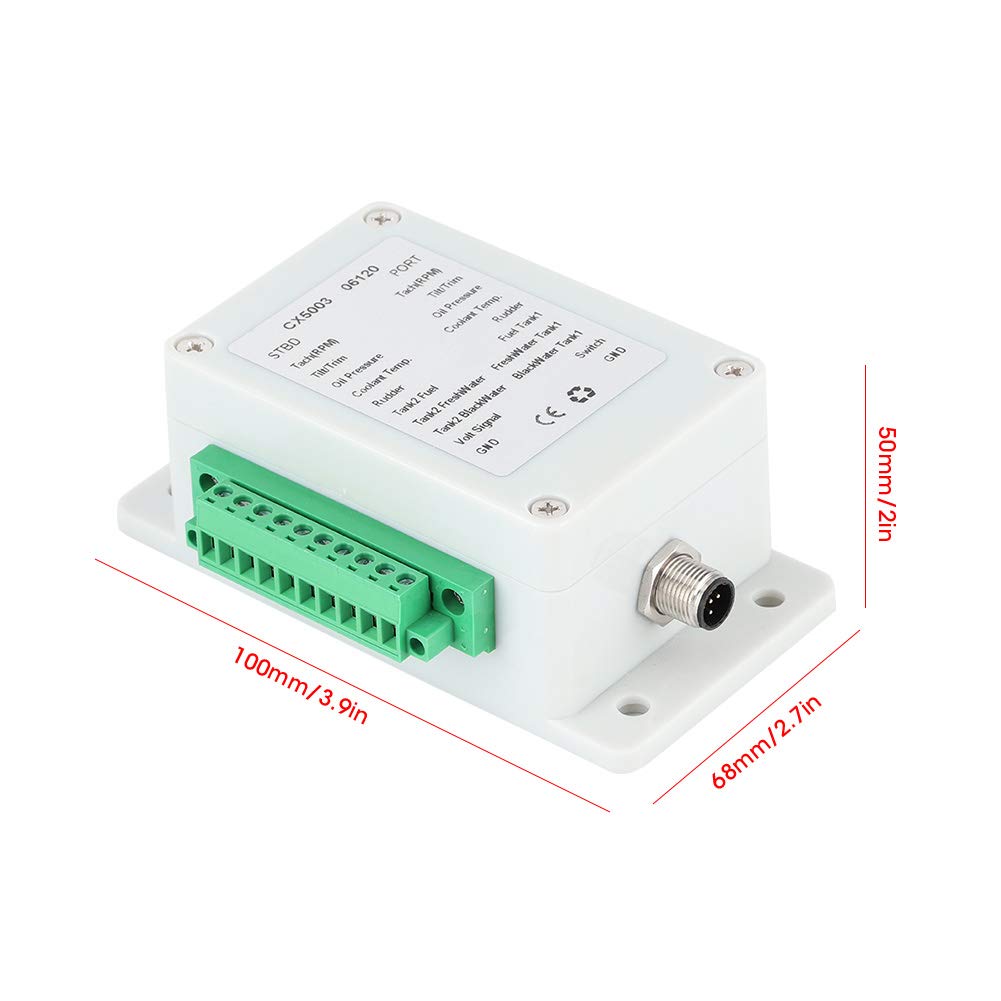 Analog to Nmea 2000 Converter NMEA2000 Converter 9β32V DC Waterproof Converter Box Convert Sensor Singal to NMEA2000 IP67 for Boat Yacht