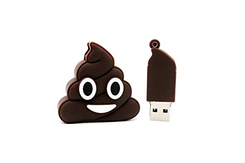 2.0 Brown Poop Poo Emoji 16GB USB External Hard Drive Flash Thumb Drive Storage Device Cute Novelty Memory Stick U Disk Cartoon