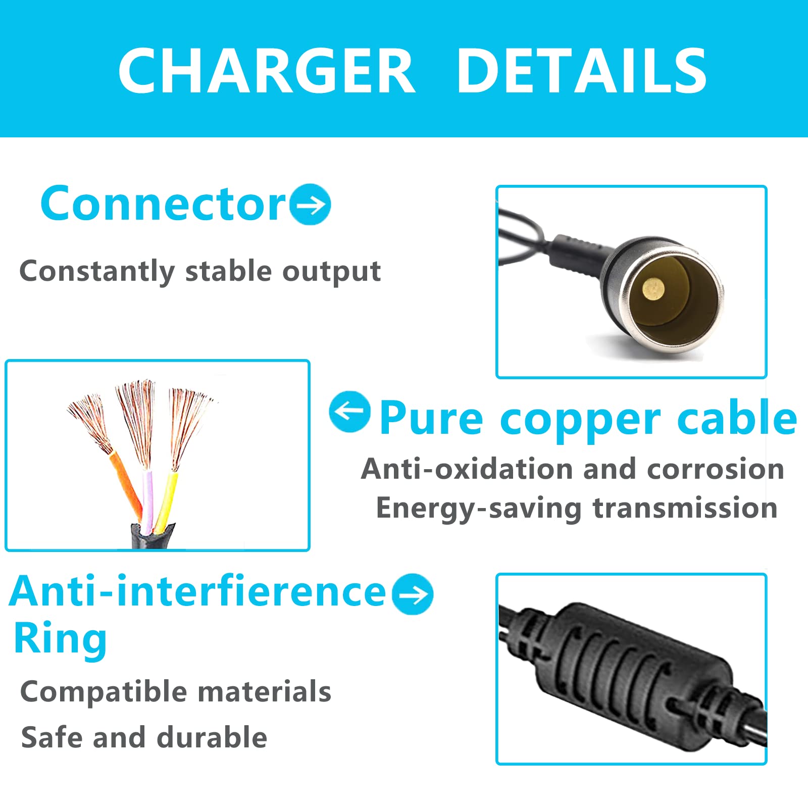 12V 8.5A 100W AC to DC Converter for Car Cigarette Lighter Socket AC/DC Power Supply Adapter for Car Vacuums, Air Compressor, Portable Freezer and Other Devices Power Supply Adapter