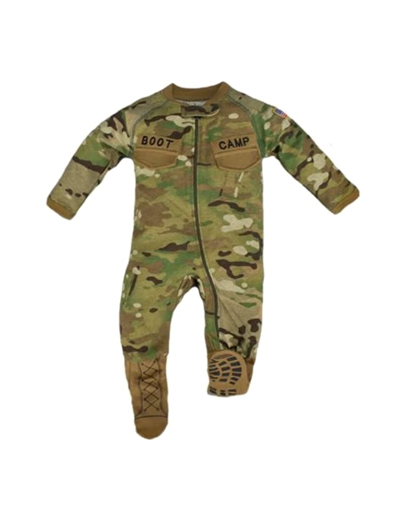 Baby Trooper Boot Camp Baby Multicam Camouflage Pattern Zip Up Footed Sleep And Play Long Sleeve (0-3 Months)