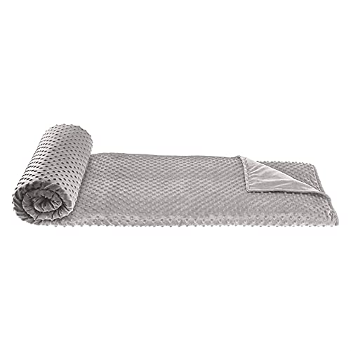Amazon Basics Weighted Blanket with Minky Duvet Cover - 12 Pound, 48 x 72-Inch, Dark Grey/Grey