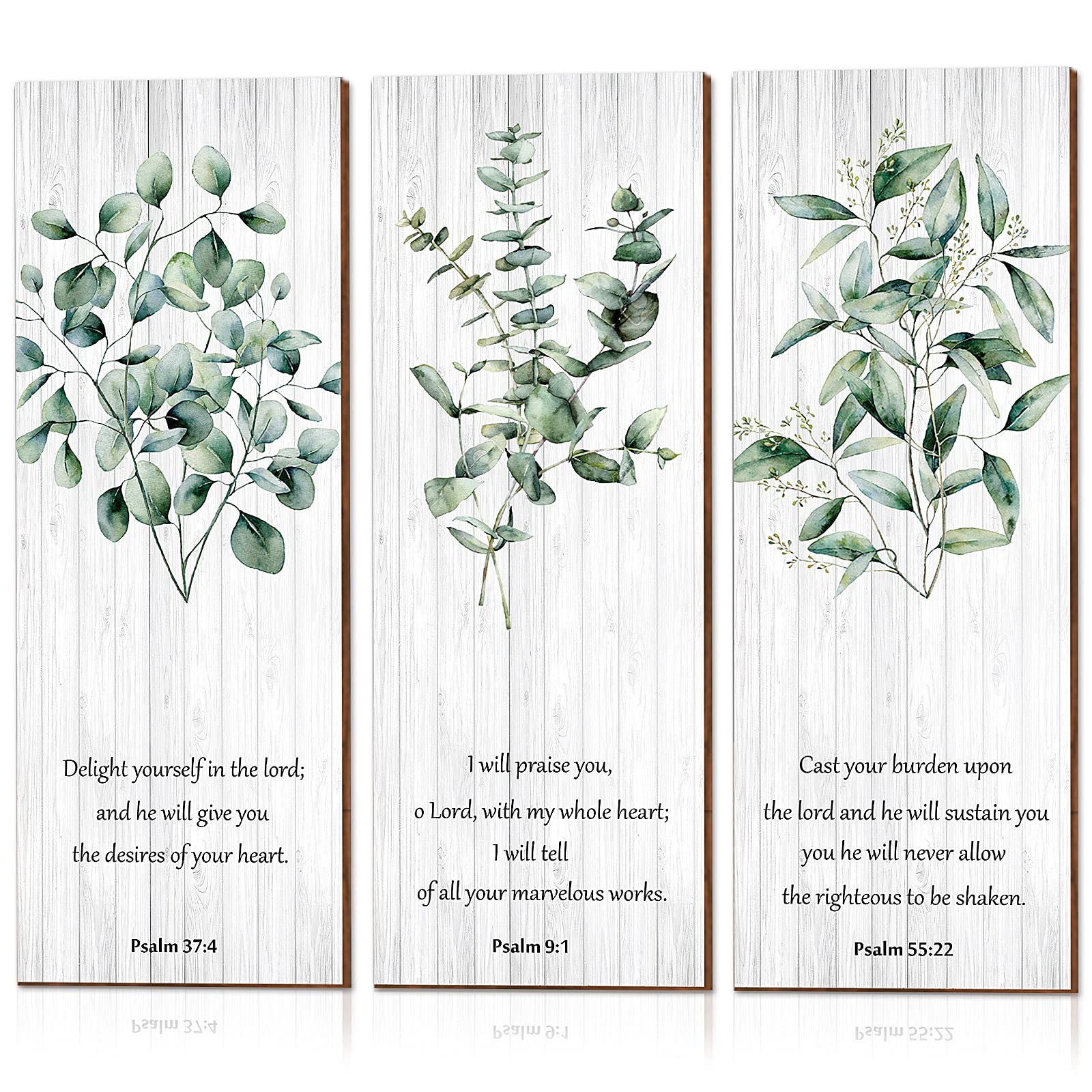 3 Pieces Bible Verses Wall Art Decor Christian Wall Art Wooden Christian Decorations for Home Rustic Christian Room Decor Farmhouse Scripture House Decor Christian Posters, 10 x 4 Inches