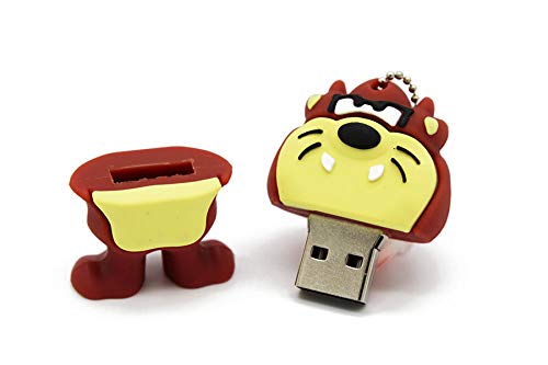 2.0 Tasmanian Devil Brown Animal 64GB USB External Hard Drive Flash Thumb Drive Storage Device Cute Novelty Memory Stick U Disk Cartoon