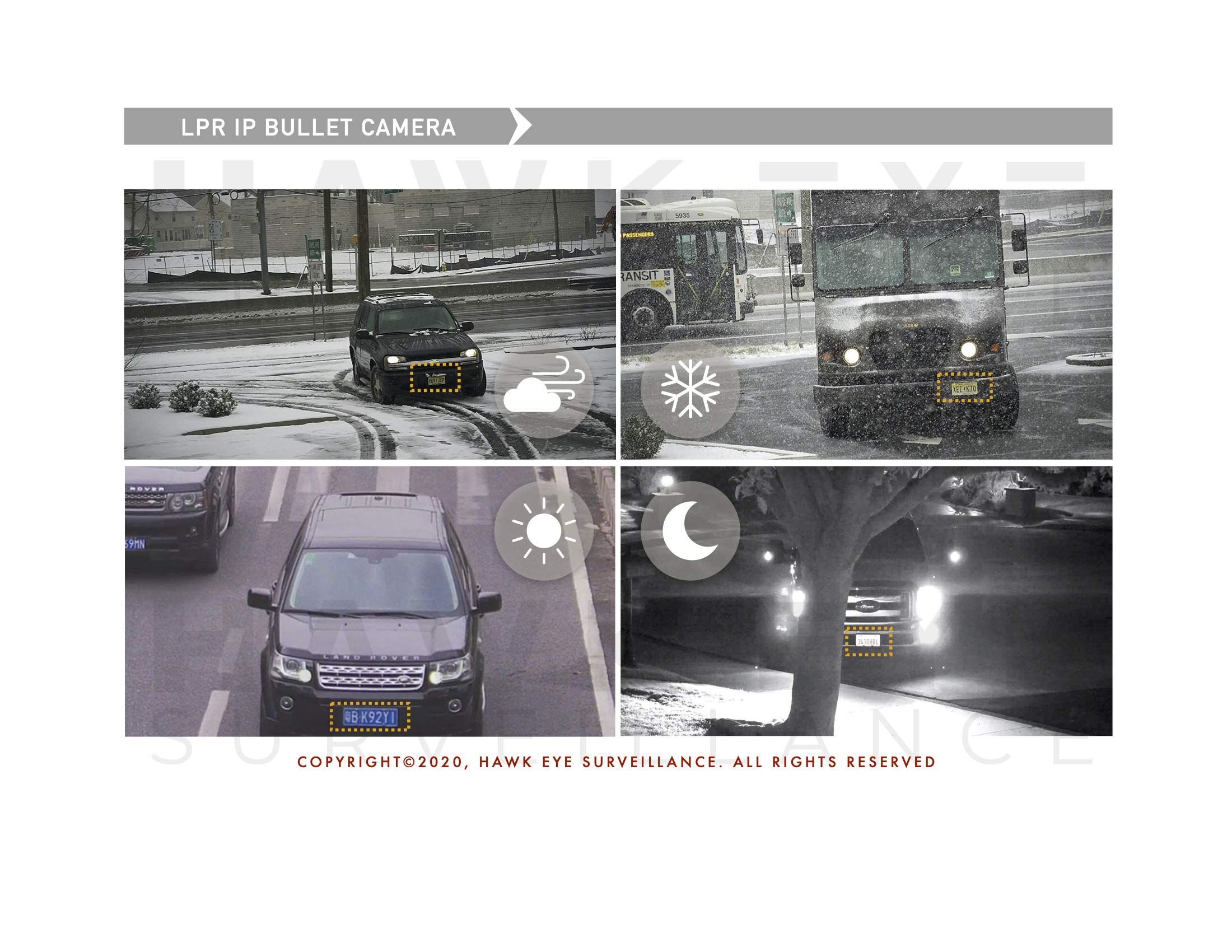 2MP License Plate Recognition Camera - Smart IP PoE Motorized VF 2.8-12mm Lens Bullet for License Plate Capture, Exterior Compatible with Hikvision DS-2CD4A26FWD-IZS