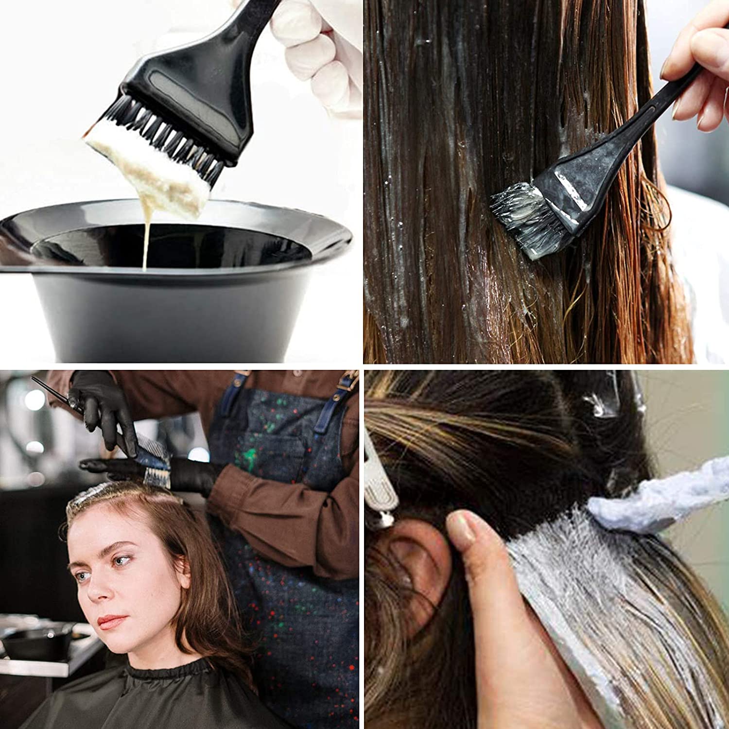 12 Pcs Hair Dye Brushes Color Tint Applicator for Salon Use Home DIY Dyeing, Black