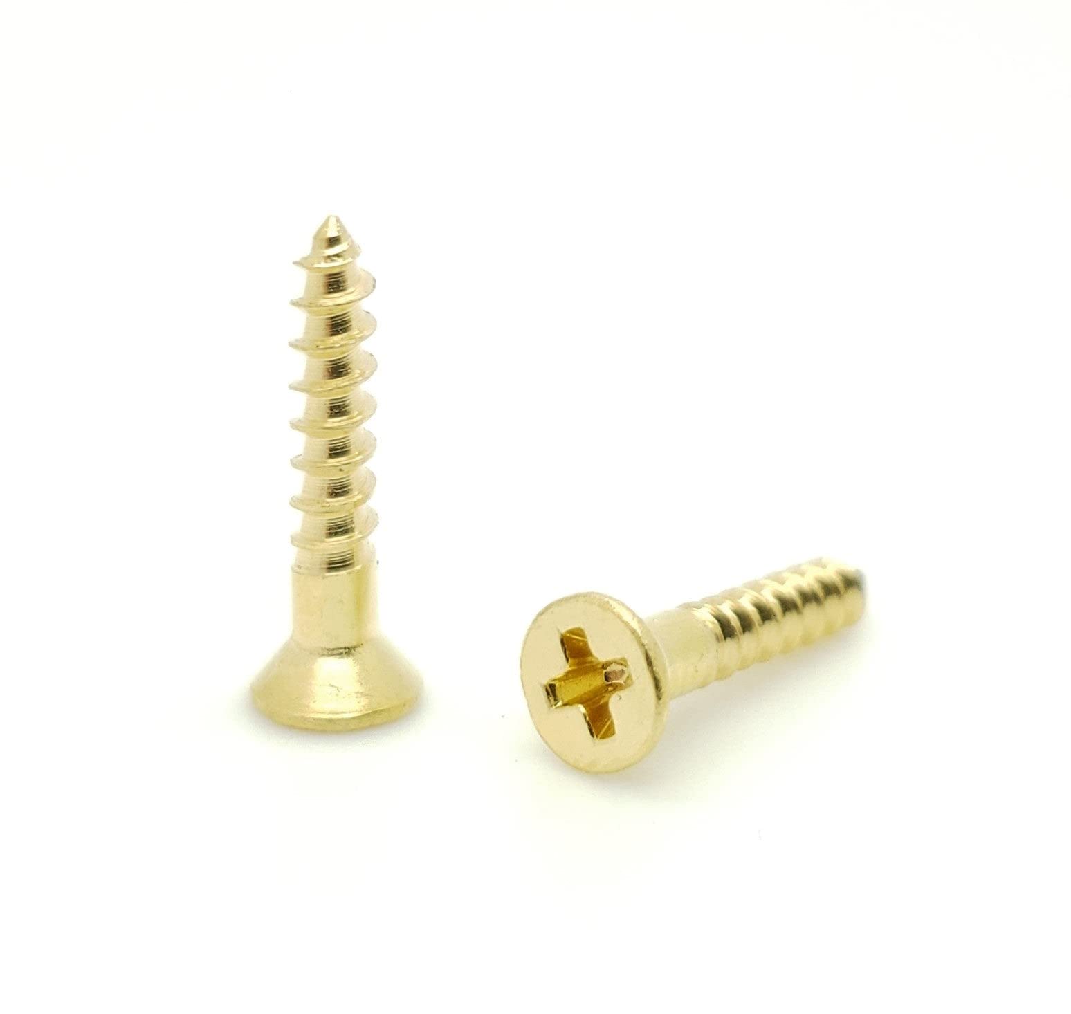 100 Qty #4 x 5/8" Flat Head Solid Brass Phillips Head Wood Screws (BCP102)