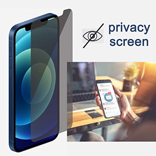 Ailun Privacy Screen Protector for iPhone 12 Pro Max 2020 [6.7 Inch] 2Pack Anti Spy Private Case Friendly Tempered Glass [Black][2 Pack]