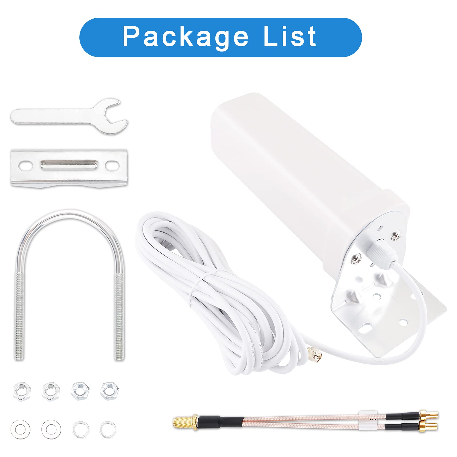 4G LTE Antenna: 4G Antennas Outdoor Dual SMA Male 3G / 4G / LTE Omni-Directional SMA Antenna for Router Mobile Hotspot Wireless Home Phone