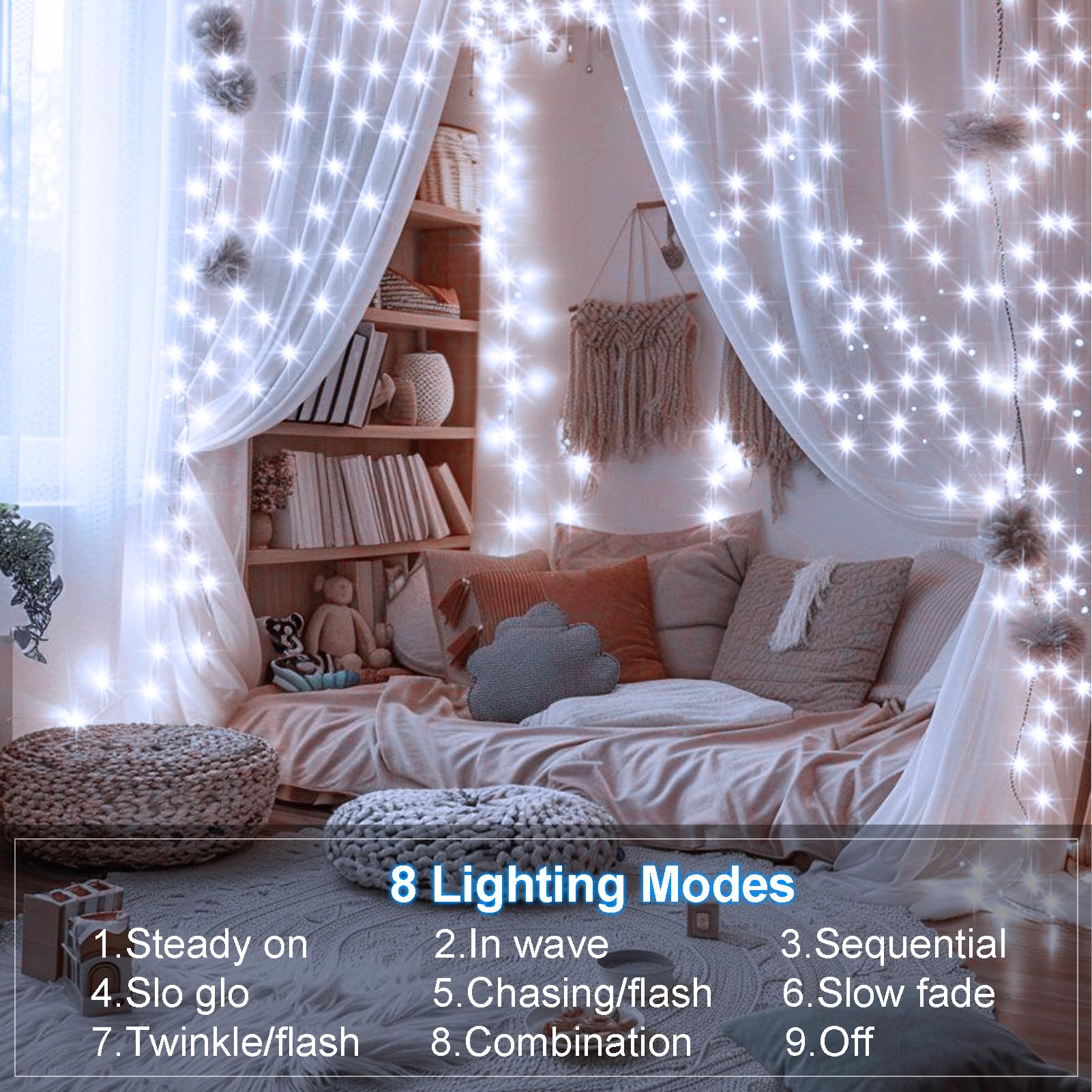 2 Pack Fairy String Lights Plug in, 33Ft 100 Micro Starry LED Outdoor String Lights with 8 Modes Timer Dimmable IP68 Full Waterproof Twinkle Lights for Bedroom Garden Christmas Home Decor (Cool White)