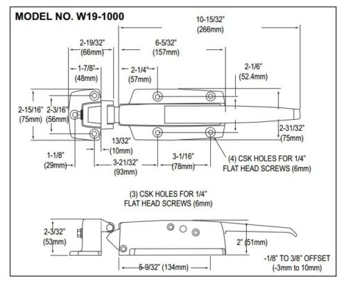1/8 to 3/8" Offset Polished Chrome Heavy Duty Walk-in Cooler Door Safety Latch with Cylinder Lock and Strike
